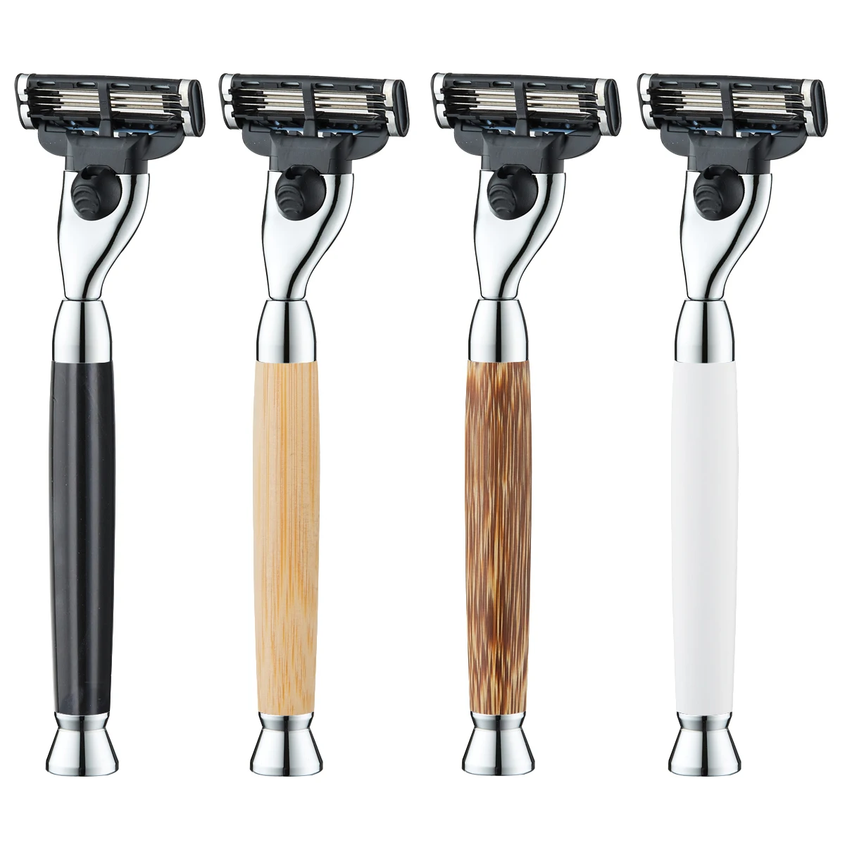 Blue Resin Handle Triple Blade Razor - Durable & Efficient