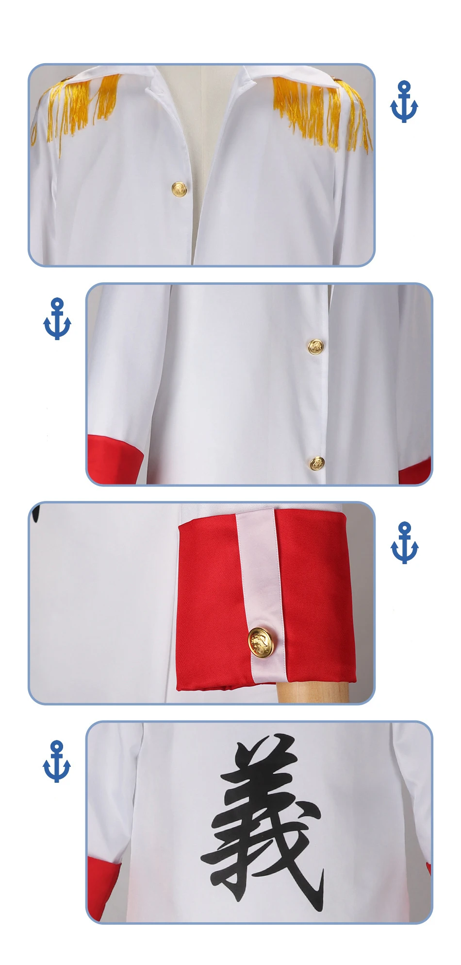 Anime One Piece Cosplay Monkey D Garp Cosplay Cloak Outfit Halloween ...