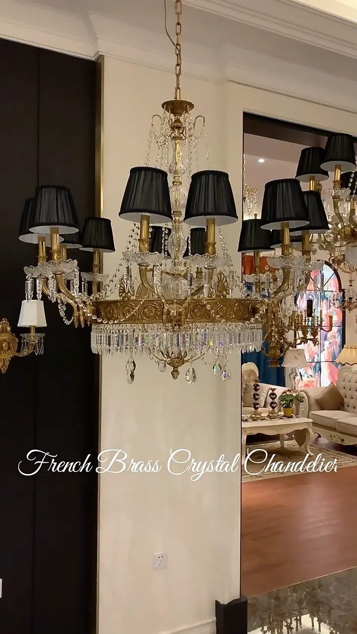European Classical Castle Fabric Lampshade Gorgeous Brass Villa Hotel ...