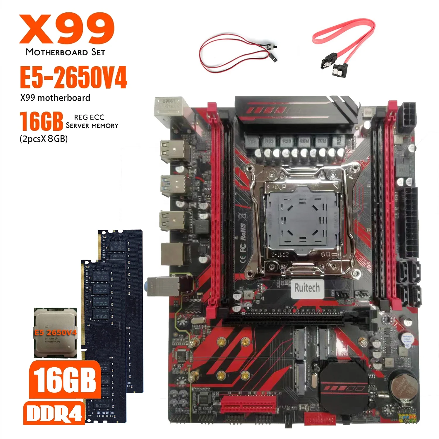 Efficient Motherboard X99 Combo with Nvme Socket & XEON E5 2650V4