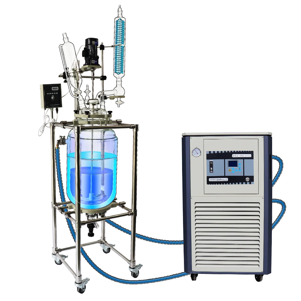 100l Bioreactor Jacketed Glass Reactor 100liter - Buy Lab Glass Reactor ...