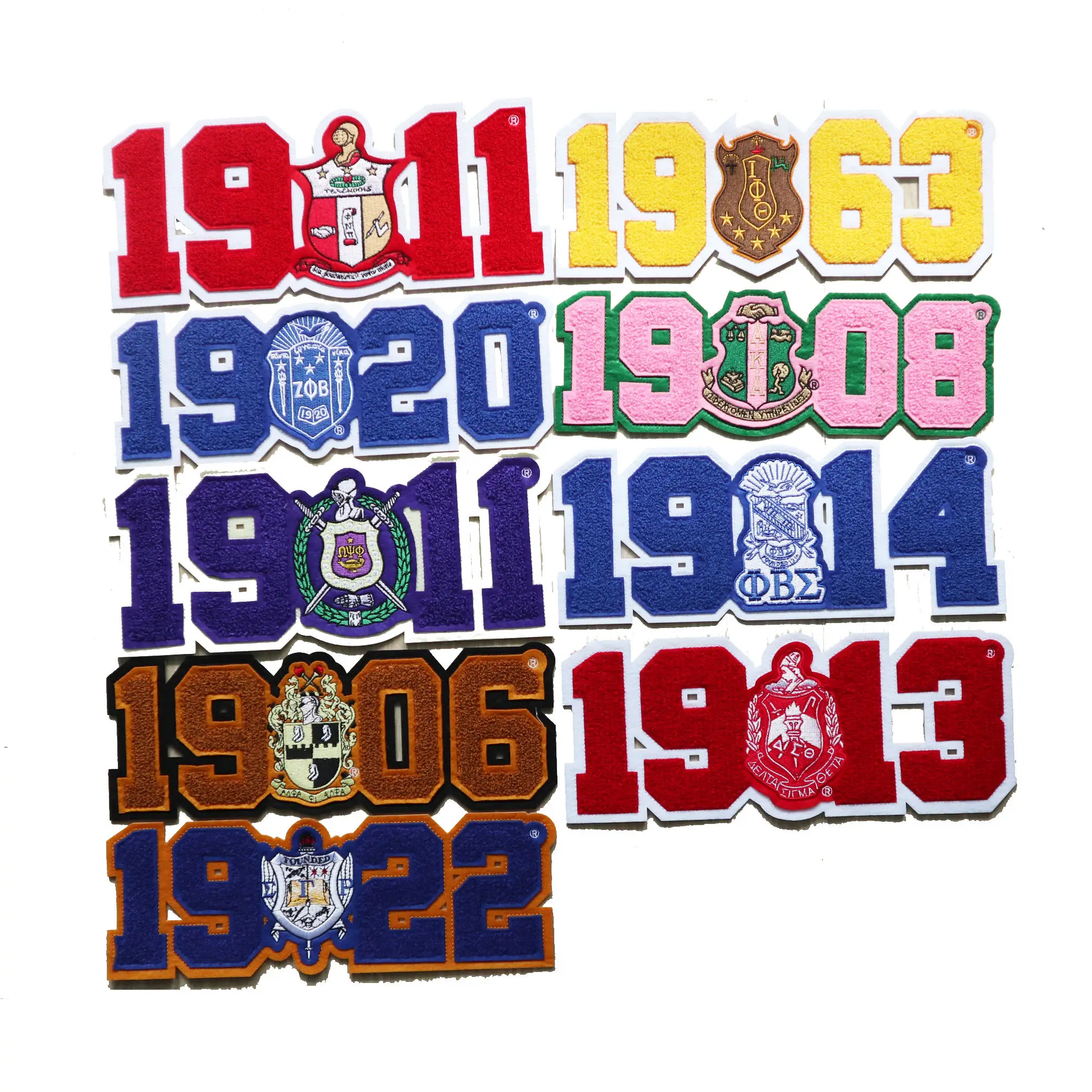 Custom Colorful Greek Alphabet Patches Chenille Patches High Quality ...