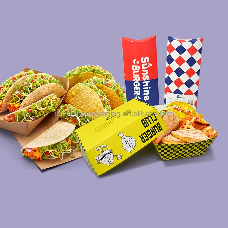 Customized Takeaway Food Packaging Super Mexican Crispy Corn Taco ...