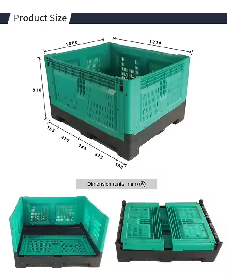 Heavy Duty Stackable Mesh Vented Transport HDPE Plastic Box