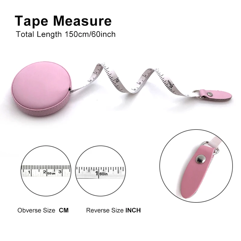 Measuring Tape 150 Cm Retractable Soft Sewing Tailor Leather Tape ...