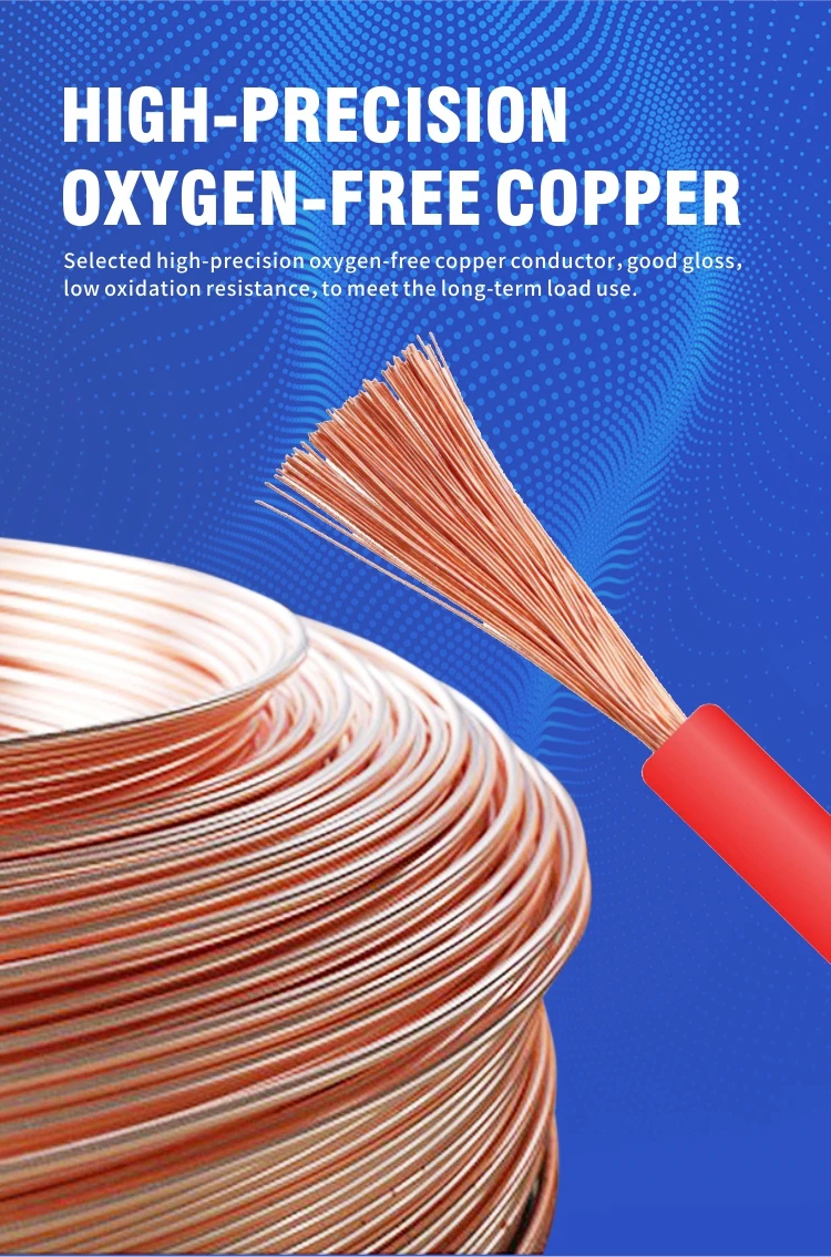Flexible RVV 3x4mm 450V/750V Copper Cable for House Wiring