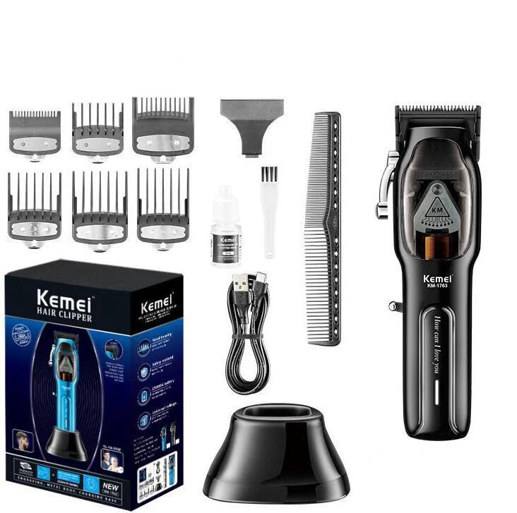 Multi-function 9000rpm Pro Cordless Electric Barbers Mens KM-1763 Hair ...