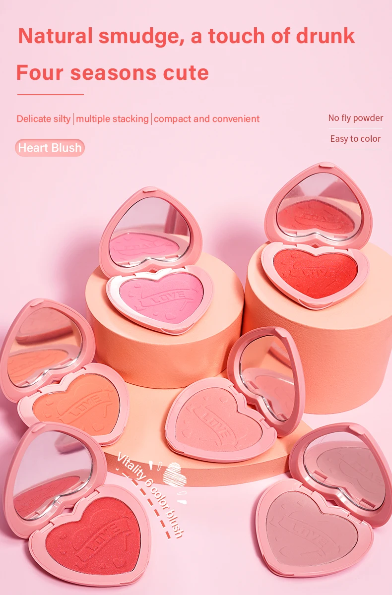 Face Check Cosmetics Stamp Liquid Blush Wholesale Heart Cream Blush ...