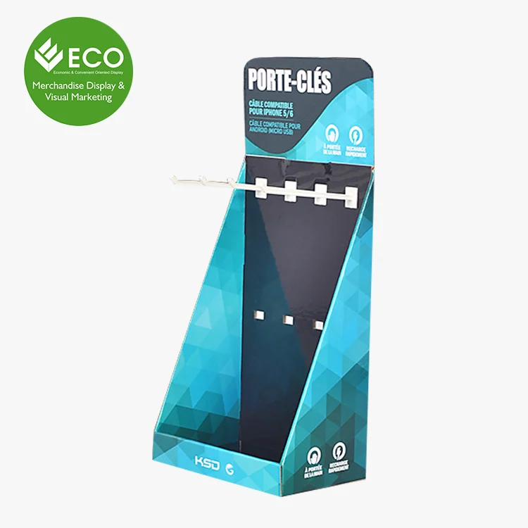 High Quality Customized Corrugated Cardboard Peg Hook Counter Display ...