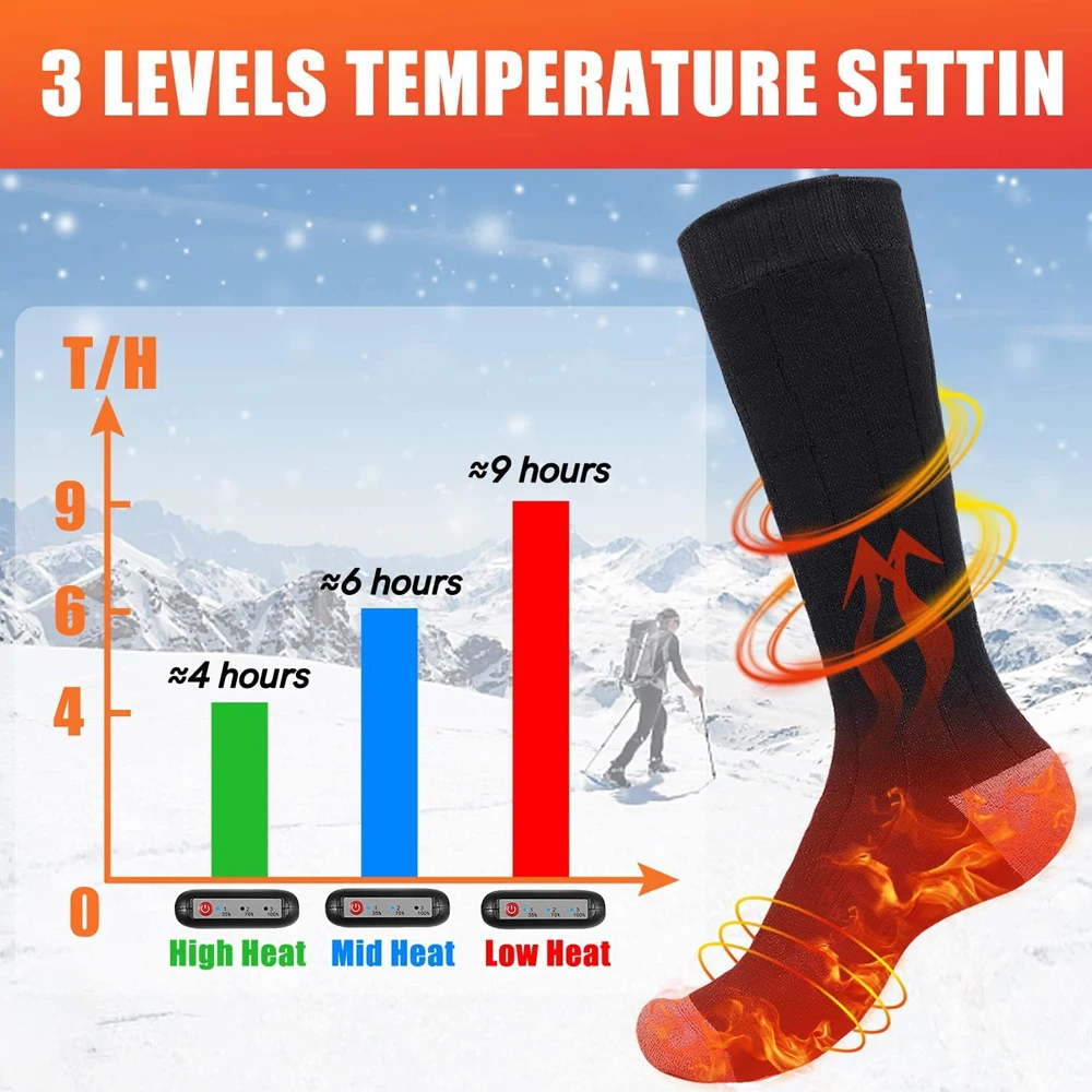 Heated Sox Winters Ski - Thermal Socks with USB Recharge