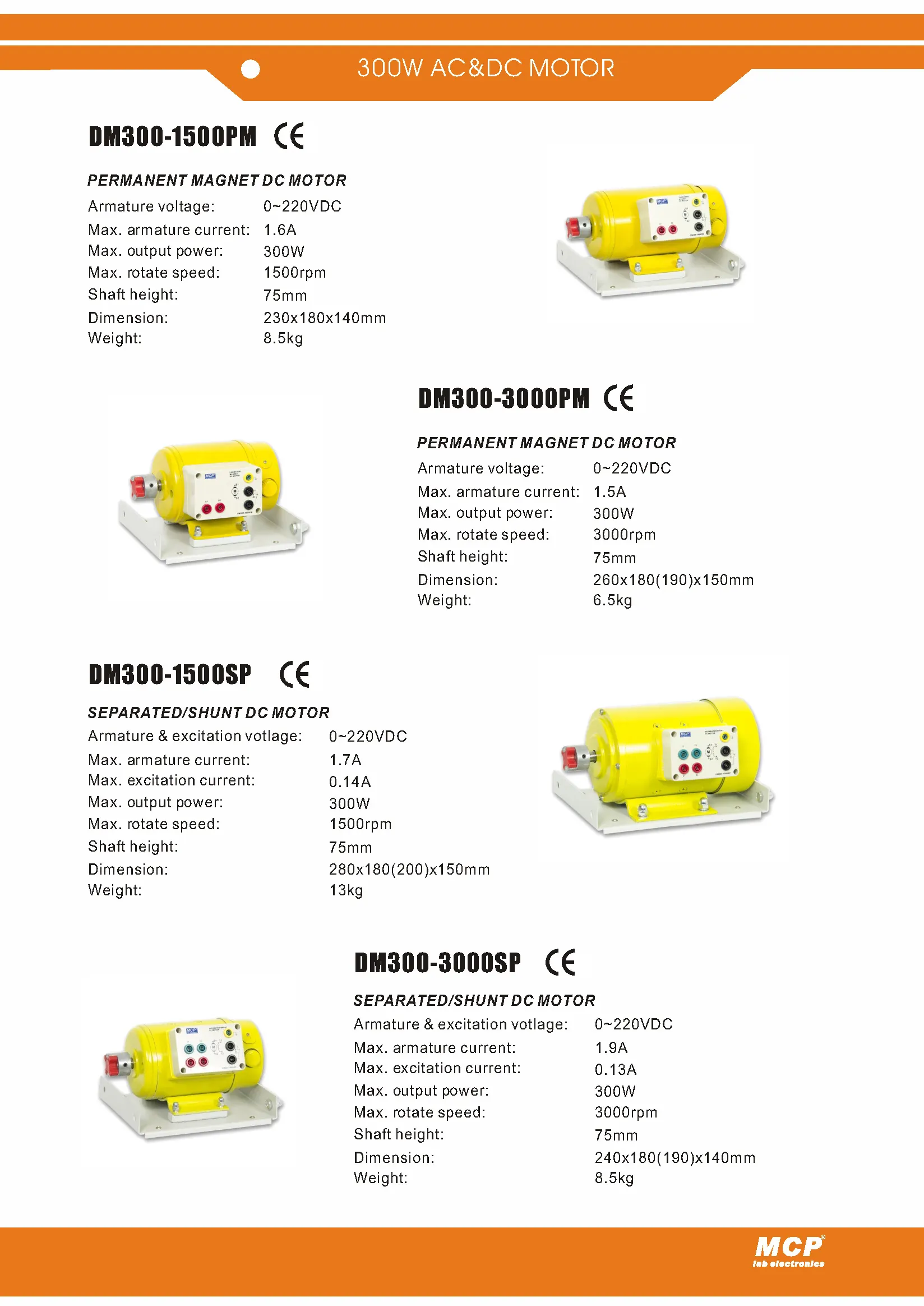 MCP SM120-220SR Starter Motor - Reliable Single-Phase Motor