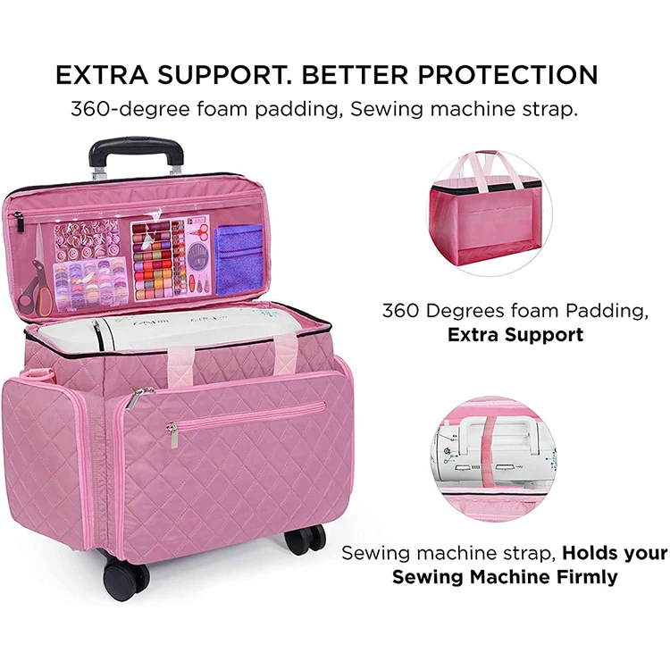 Folding Sewing Machine Carrying Rolling Bag - Collapsible Trolley
