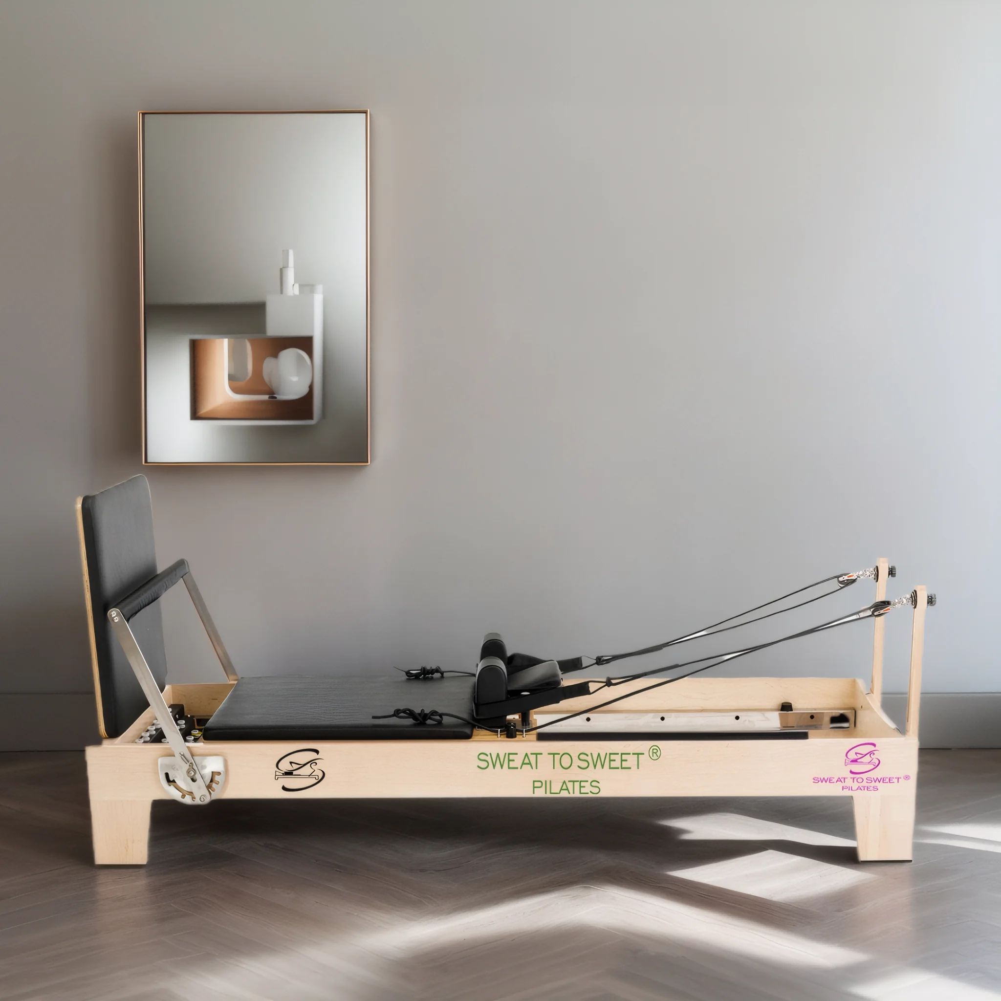 Foldable Pilates Reformer with Maple Wood Legs - Durable & Portable
