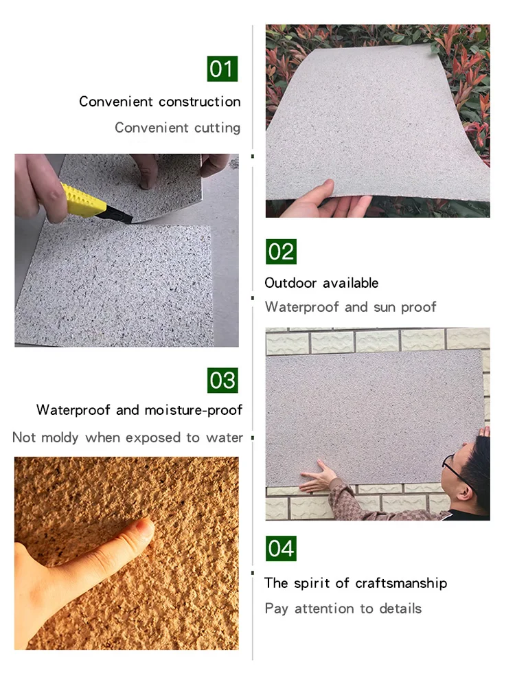 Exterior Wall Cladding Flexible Stone Sheet Planar Granite Natural ...