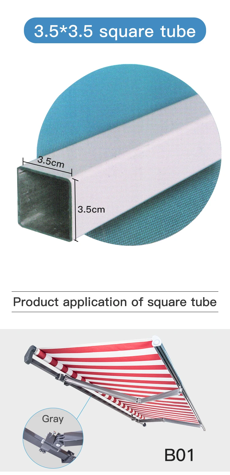 Retractable Awning Spare Parts - Durable Aluminum Square Tube Bars