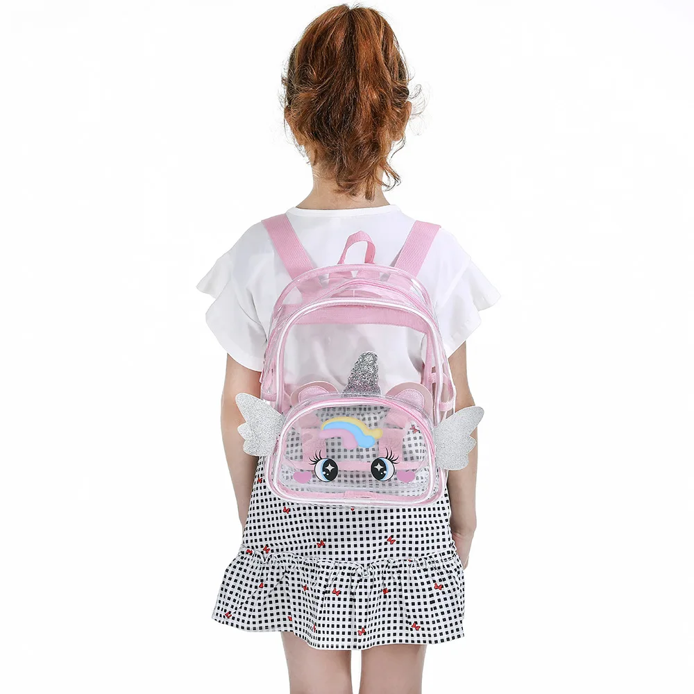 Transparent Pvc Kids Backpack Stadium Approved Mini Cute Clear School ...