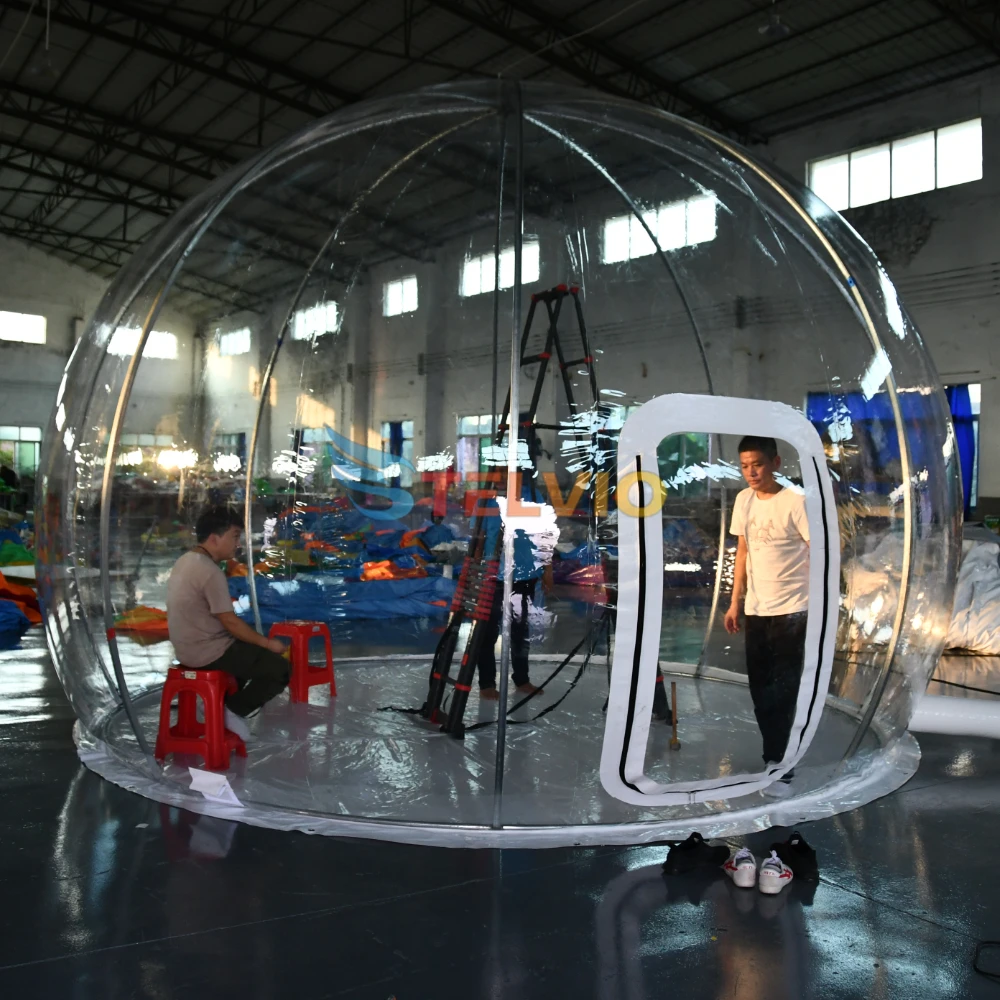 High Quality Air Sealed Clear Inflatable Bubble Tent Soccer Shape Tent ...