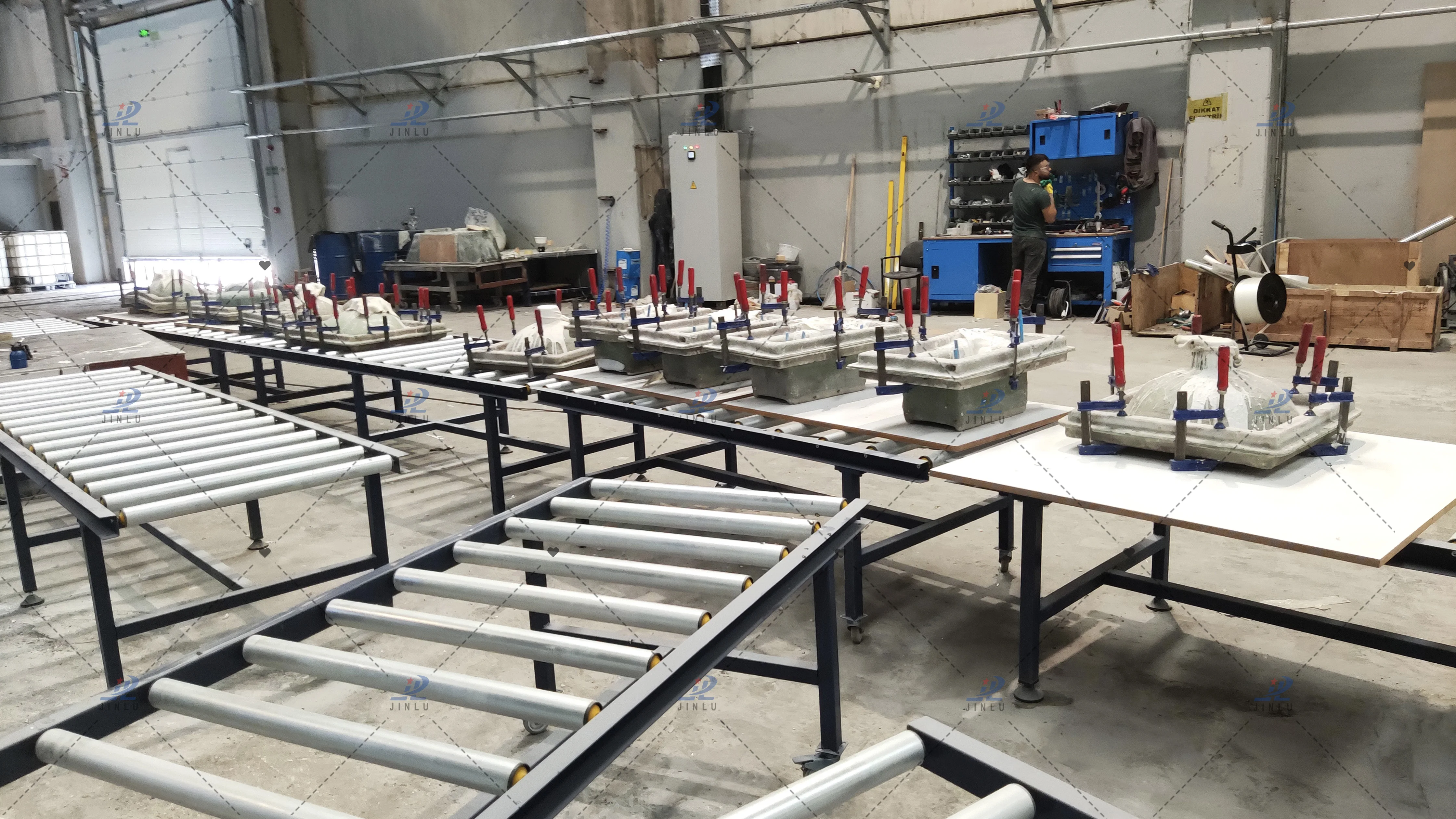 Jinlu Acrylic Resin Basin Sink Production Line,Quartz Sink Making ...