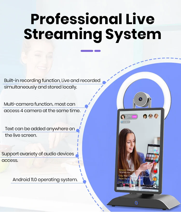 Desktop Live Streaming Display Advertising Screen Monitors Indoor Live ...