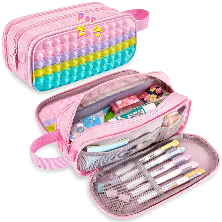 Large Pop Pencil Case For Girls,Big Capacity Pencil Pouch,Cute Pencil ...