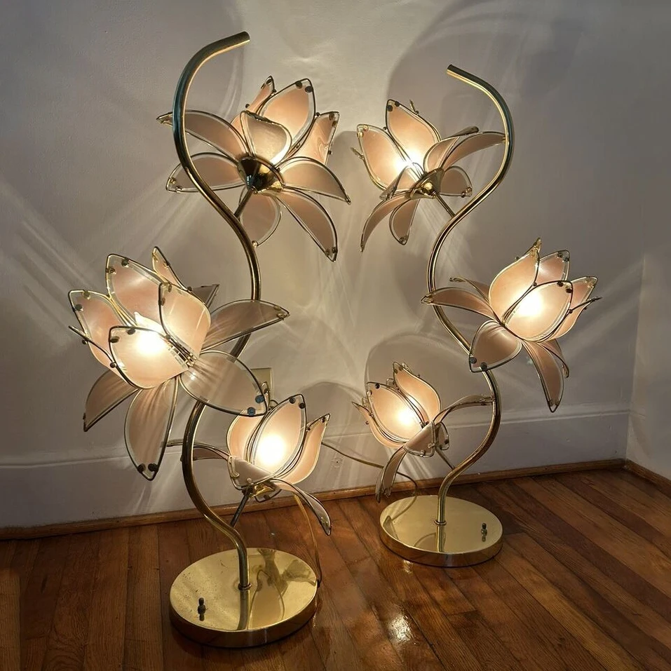 Best-selling Modern Lotus LED Table Lamp - Iron Glass Design