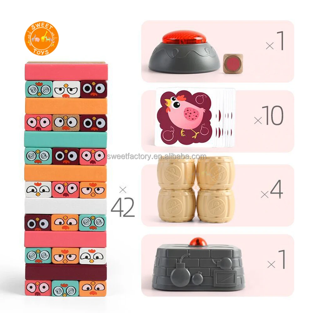 Wooden Building Block Toys Classic Board Games For All Age Wooden Jumbo ...