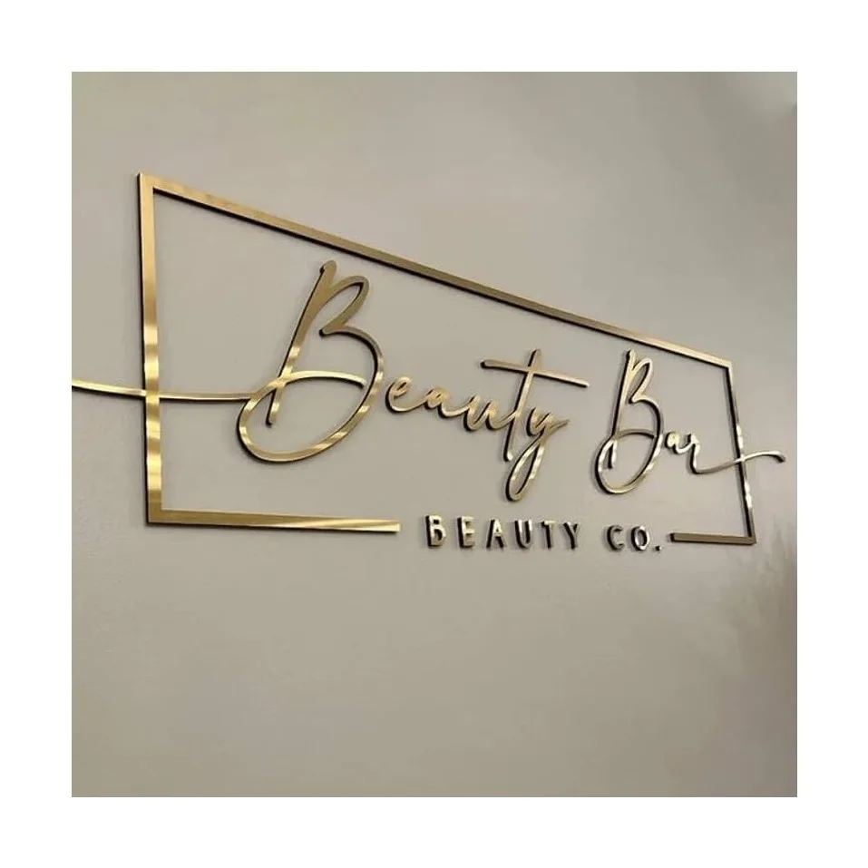 Laser Cut Metal Building Signage Beauty Salon Logo Advertising Acrylic ...