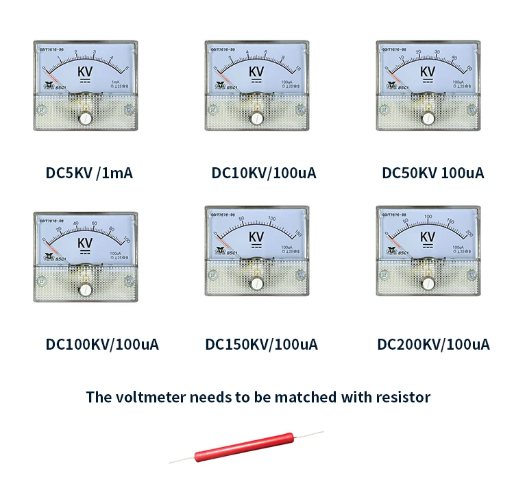 Yt 5kv 10kv 50kv 100kv Pointer Kilovolt Meter 100ua 1ma Voltmeter 85c1 ...