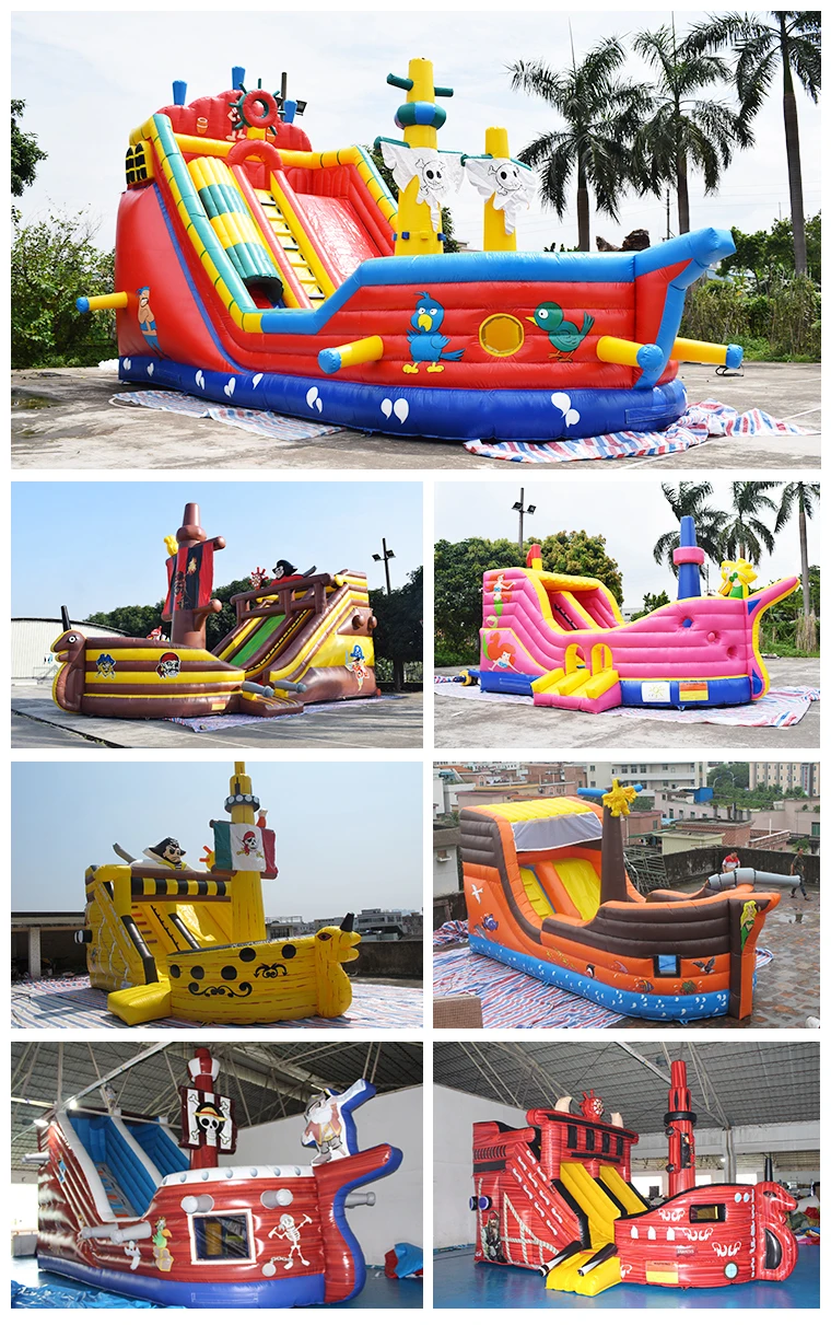 Gigante inflable Barco Pirata Tobogán, tobogán inflable gigante para la ...