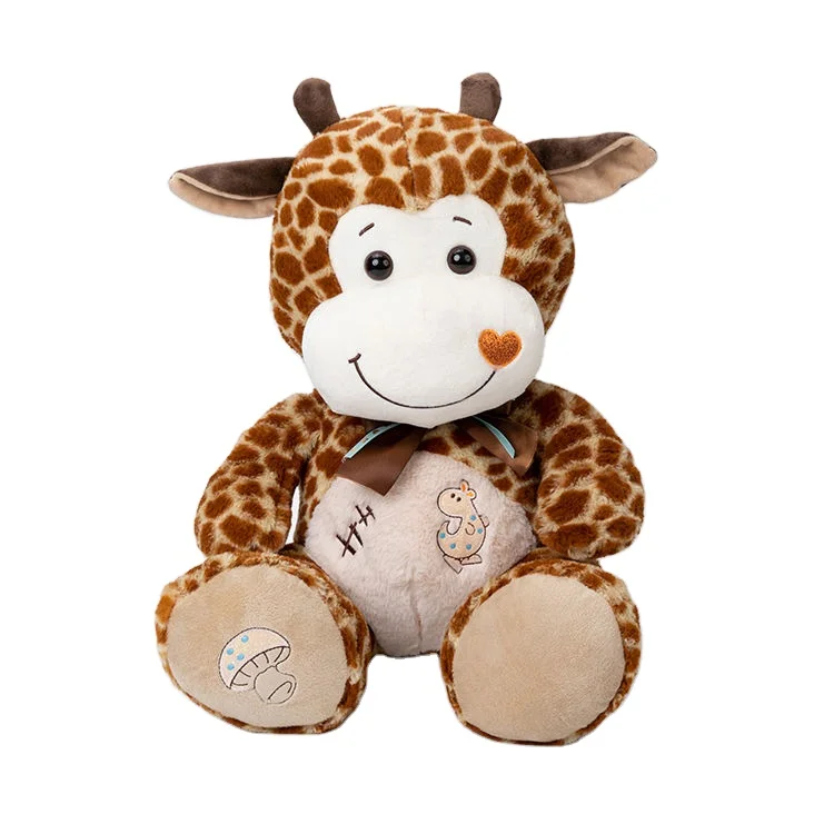 Childhood world plush stuffed fat giraffe toy for kids soft toy stuffed animal custom plush toy
