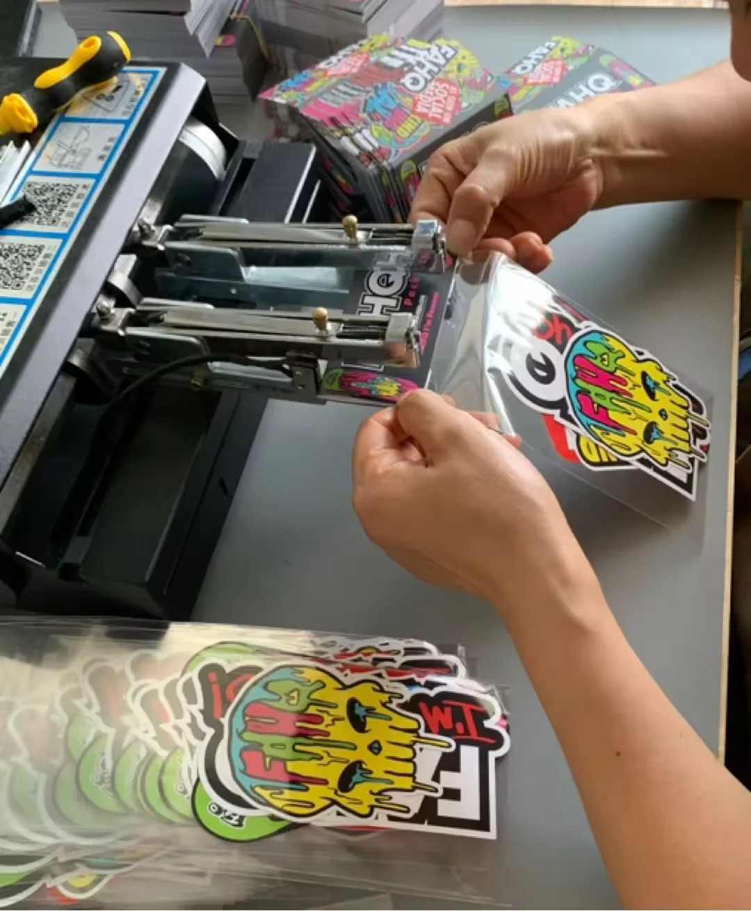 Sticker Pack Waterproof PVC Vinyl Self-Adhesive Label Logo Sticker Die ...