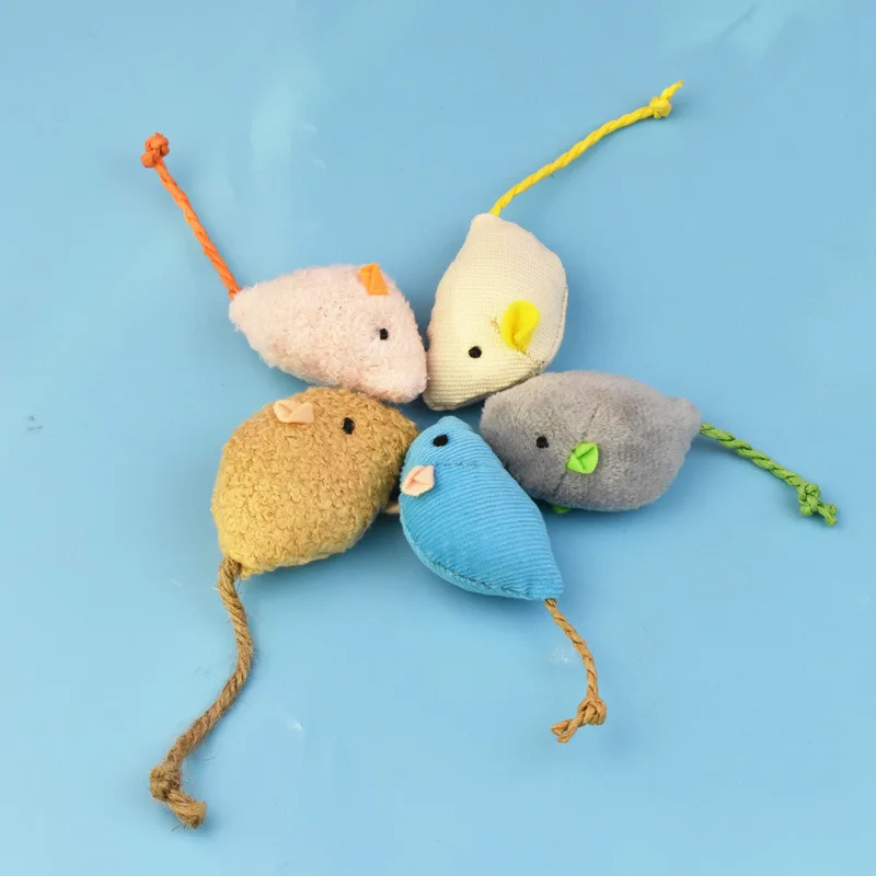 Simulation Plush Mouse And Cat Toy Multi-color Mouse Tease Cat Cat Mint ...