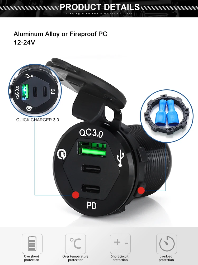 Car Power Socket Rocker Switch Style Dual Usb Waterproof 12v Usb Car ...