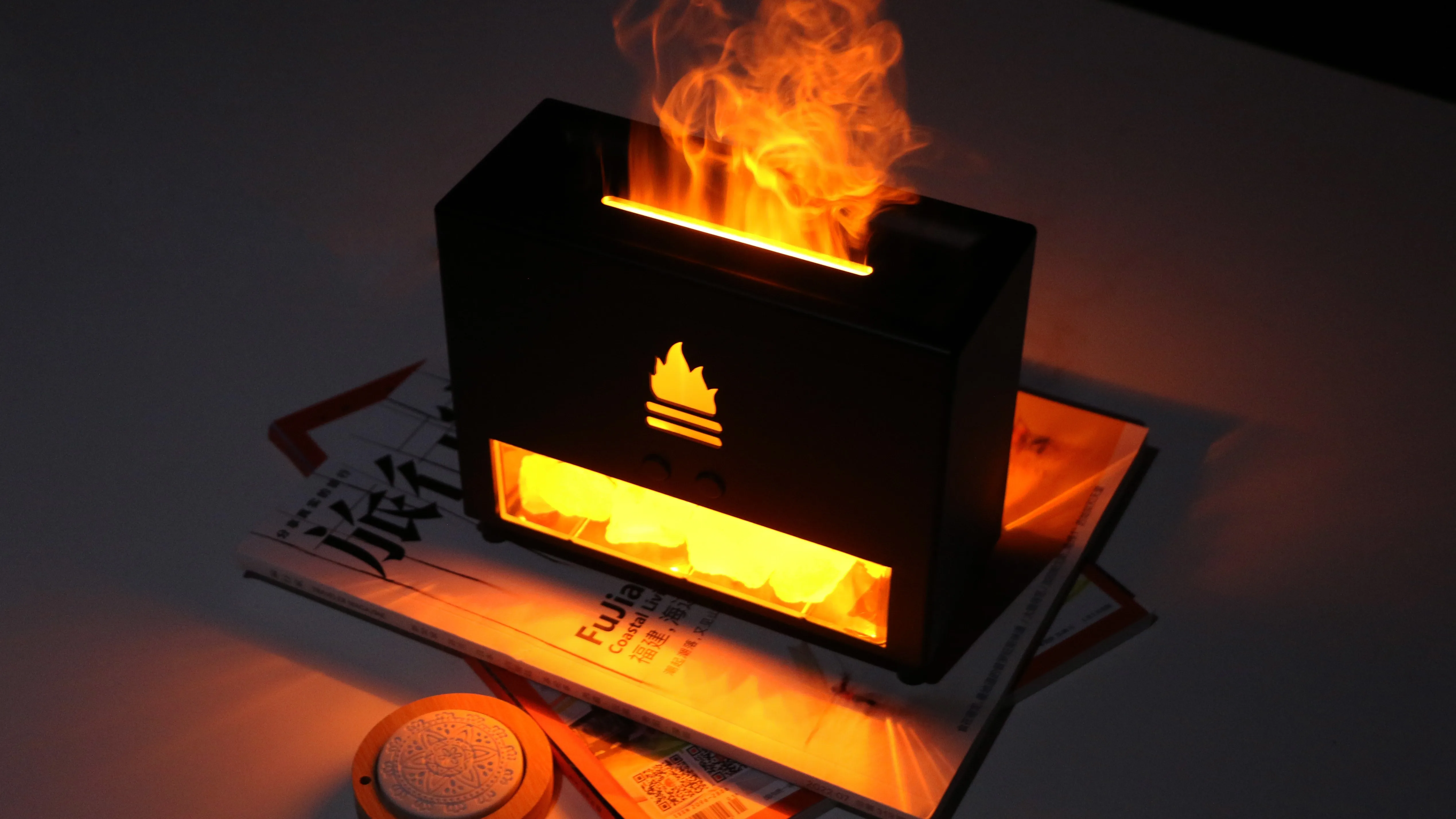 Heyyoungtech New Arrival Usb Ultrasonic Fire Flame Fireplace Humidifier ...