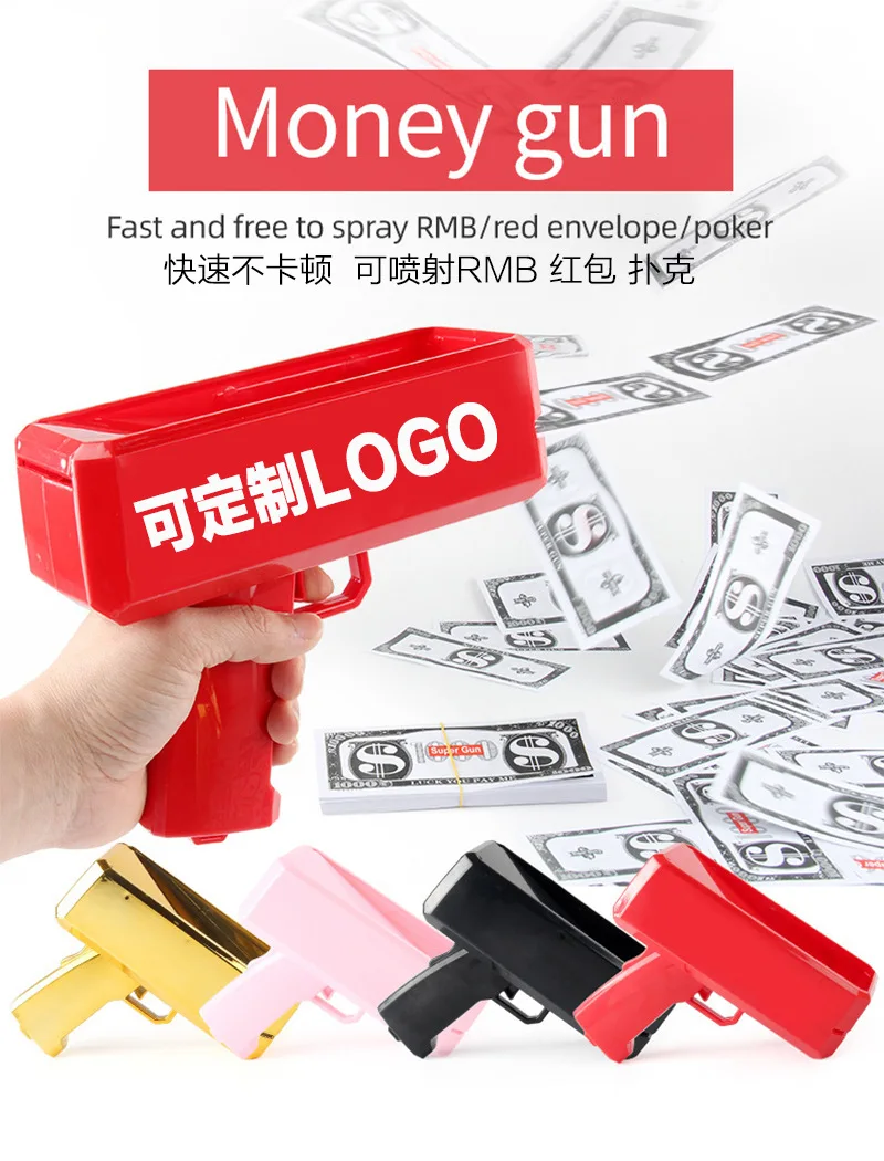 Morden Style Party Metallic Gold Money Cash Gun Shooter With Prop ...