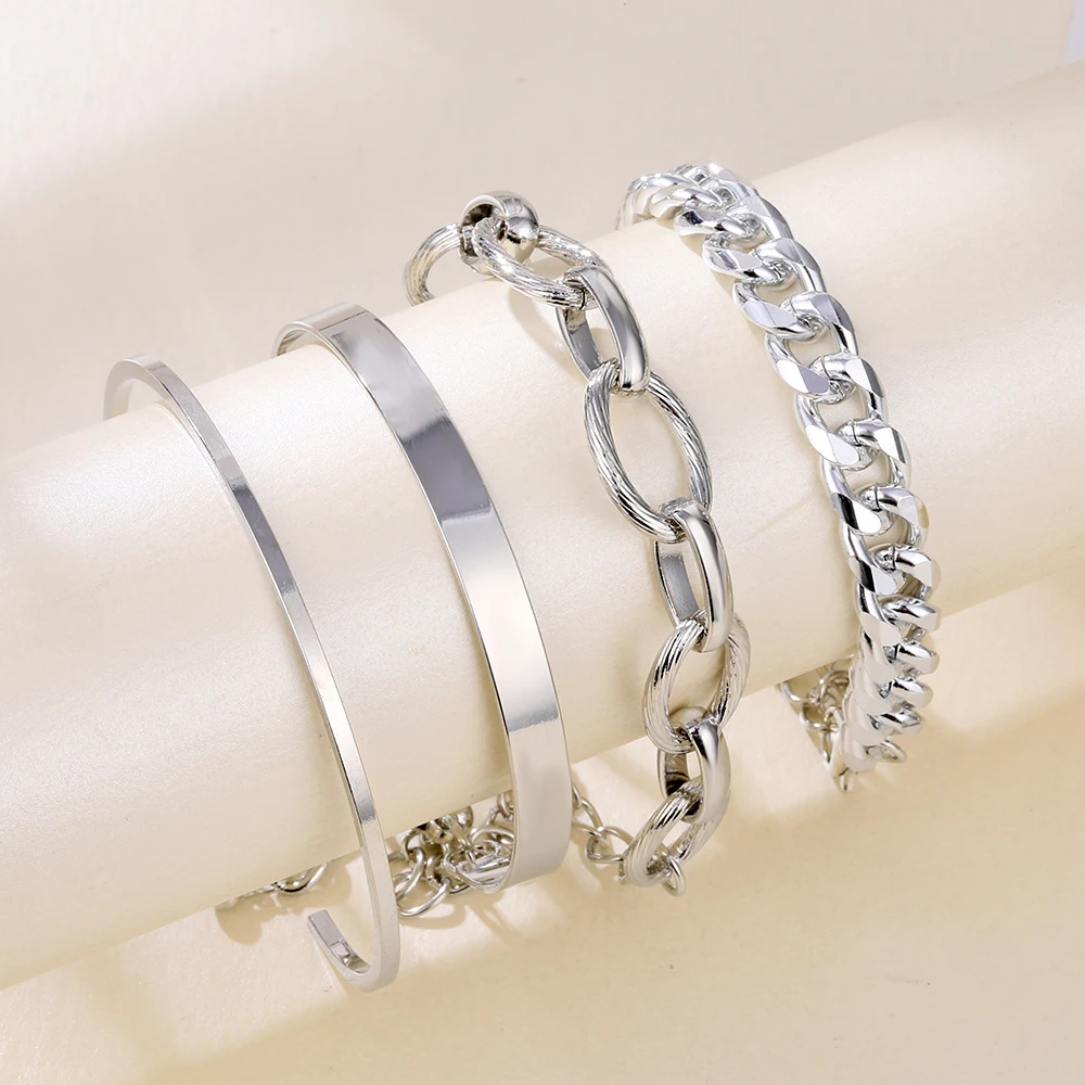 VKME Punk Heavy Metal Bracelet Set - Retro Fashion Jewelry