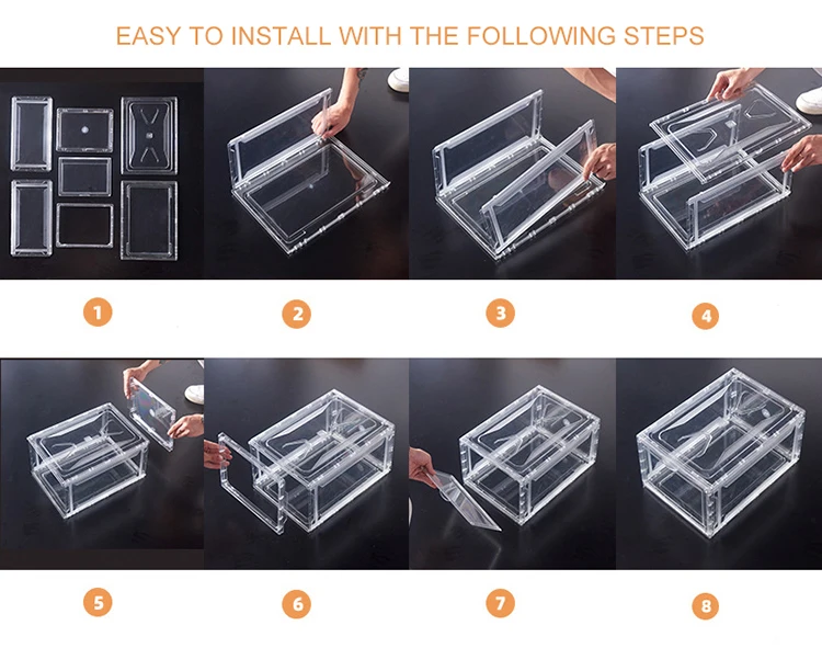 Transparent Pet Plastic Stackable Magnetic Shoe Storage Box Drop Front ...