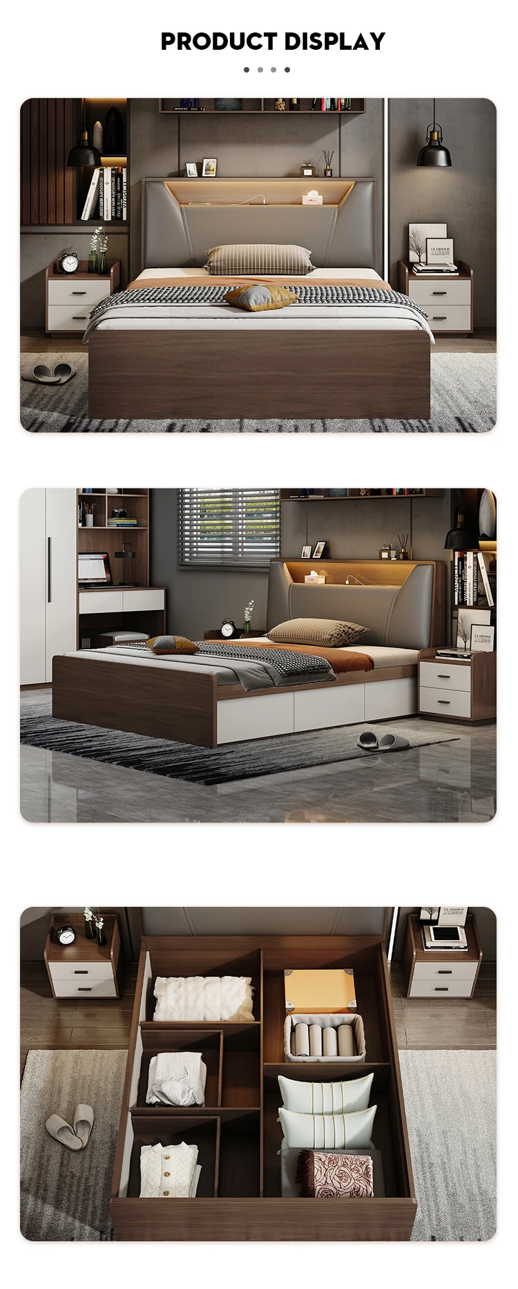 Luxury King Size Bed Bedroom Sets Full Size Frame Double Bed - Buy Full ...