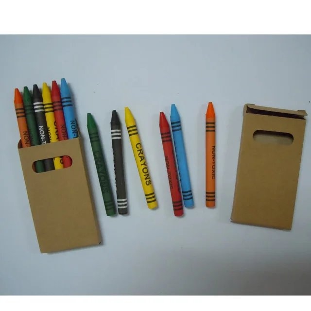 6 Colors Crayon Drawing Pen Multi Color Non-toxic Custom Crayon School ...