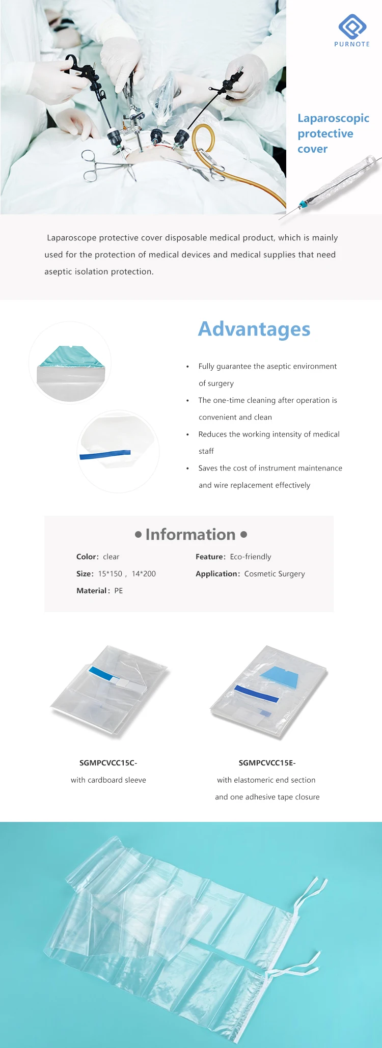 Surgical Endoscope Procedure Camera Cover - Safe & Eco-friendly