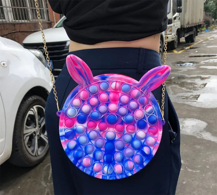 Wholesale Popper Bag Cute Kids Silicon Shoulder Bag Pop Fidget Bags For ...