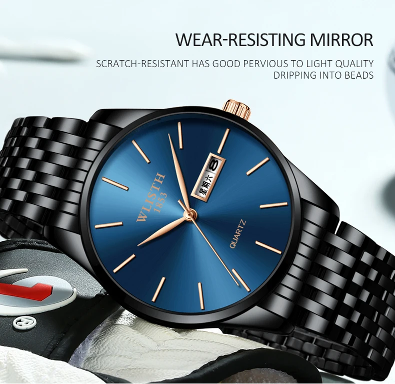 WLISTH Men's Waterproof Quartz Watch - Custom Brand Fashion Wrist Watch ...
