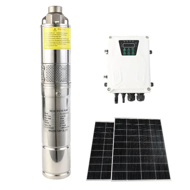 1100w 3inch Submersible Solar Water Well Pump Kit Screw Borehole Solar ...