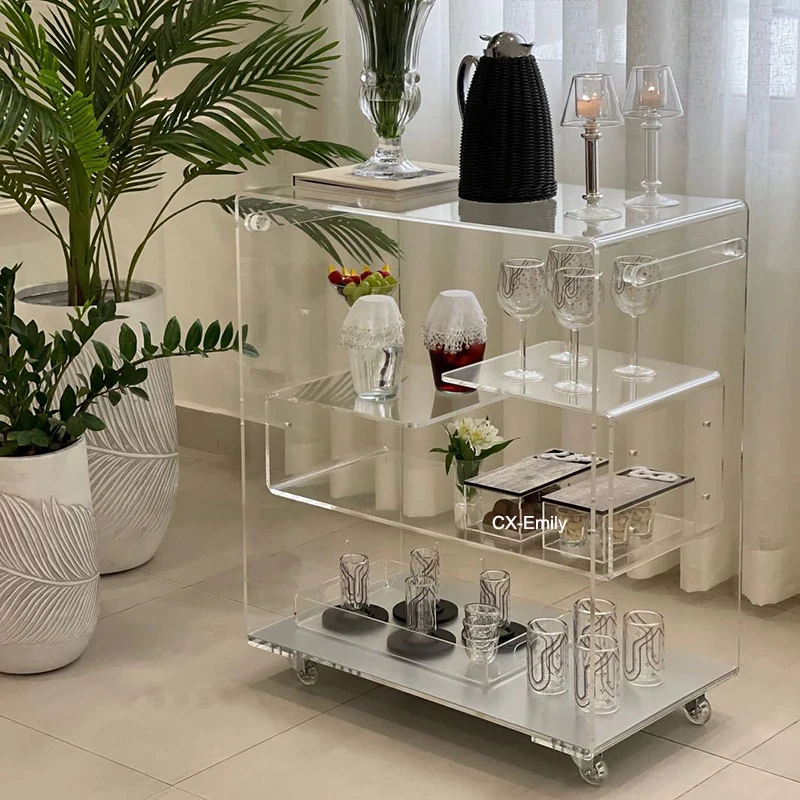 Acrylic Bar Cart - High Quality 3-Tier Storage Trolley