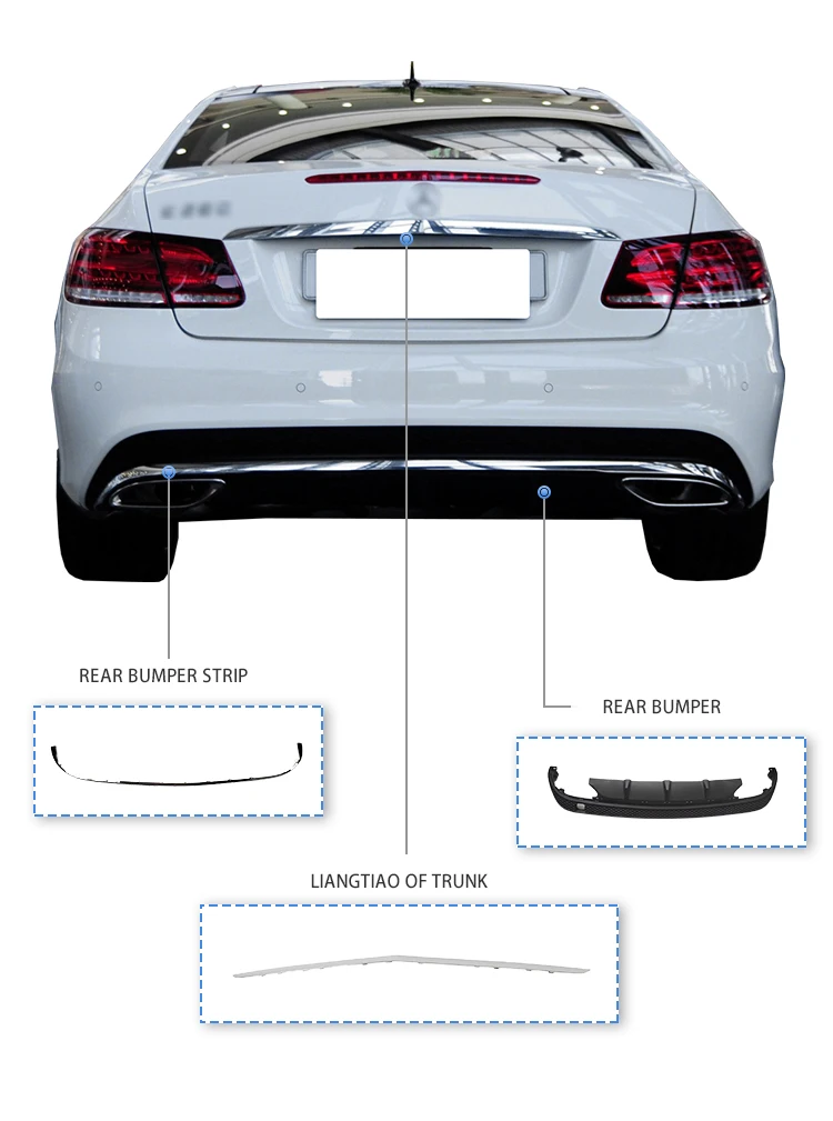 梅赛德斯奔驰w207 2078850774 2078850874 2078850974前保险杠唇分离器车身套件，外观为亮黑色 - Buy ...