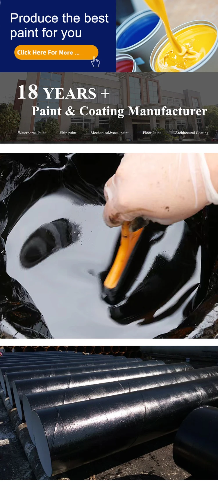 Ship Bottom Paint High Build Epoxy Bituminous Anti-corrosive Paint Steel Structure Anti-rust ...