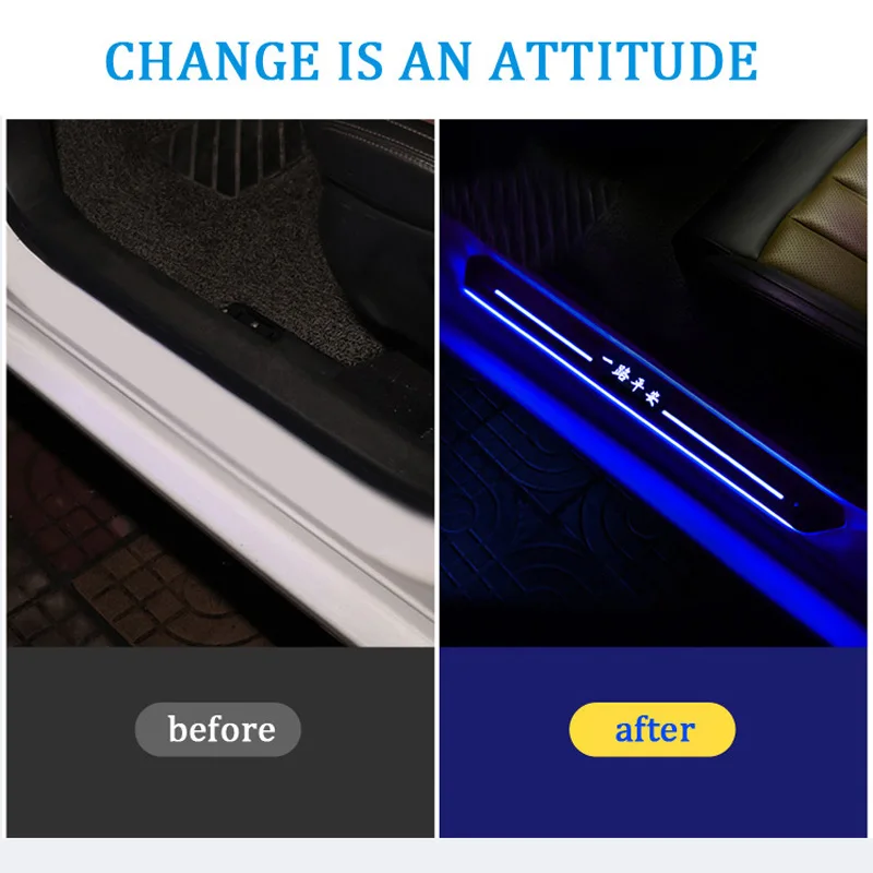 Customized Dynamic Led Welcome Pedal Car Scuff Plate Pedal Threshold ...