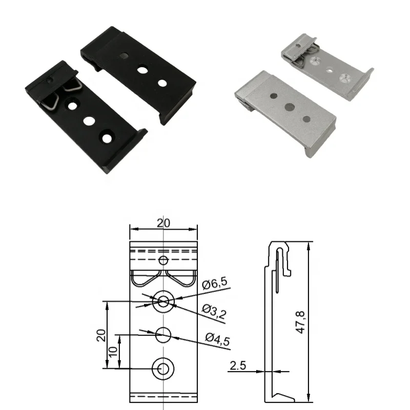 Aluminum Alloy Guide Rail Buckle - Standard Fixing Clip