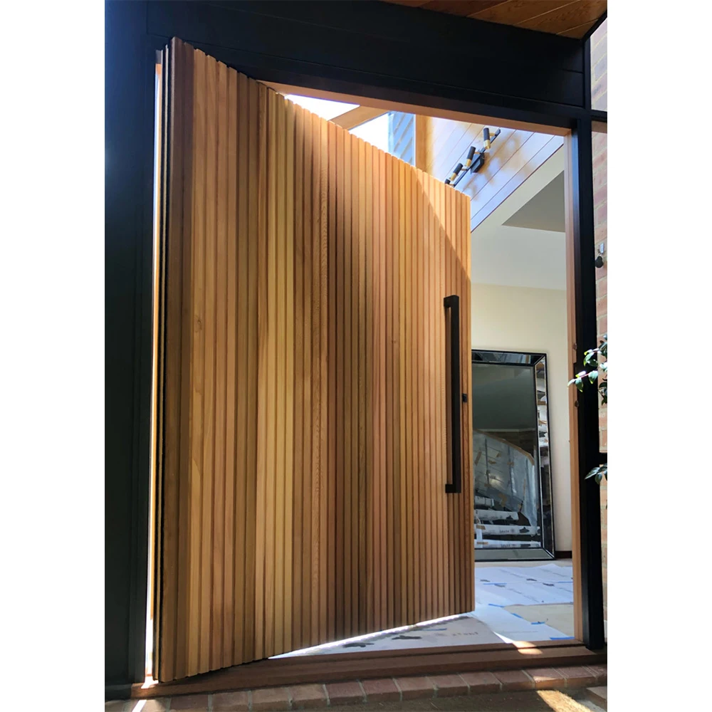 Luxury Walnut Wood Entry Door Solid Core Custom Wood Exterior Doors ...