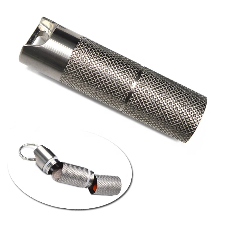 Jxt Edc Portable Waterproof Titanium Pill Case Box Keychain Capsule ...